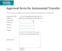 Creating a file transfer approval process