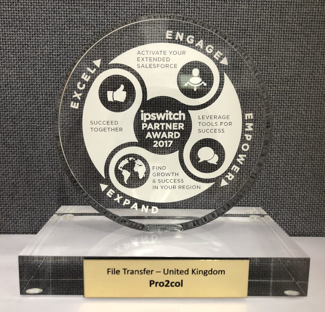 File Transfer News: Pro2col awarded Ipswitch file transfer partner award